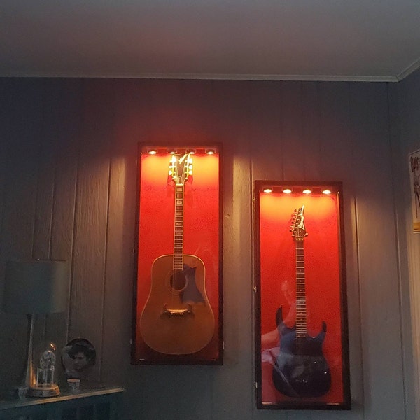 Clear Viewing Guitar Display Case Cabinet Wall Rack for Fender Bass ...