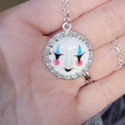 Handmade Ceramic Moth Sweater Chain Pendant, Hand Painted Sweater Chain ...