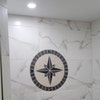 Tile Mosaic Medallion Natural Stone Mariners Compass Rose Travertine ...
