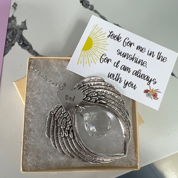 Wing Sun Catcher Sympathy Gift, Poem Card Memorial Suncatcher, Wing ...