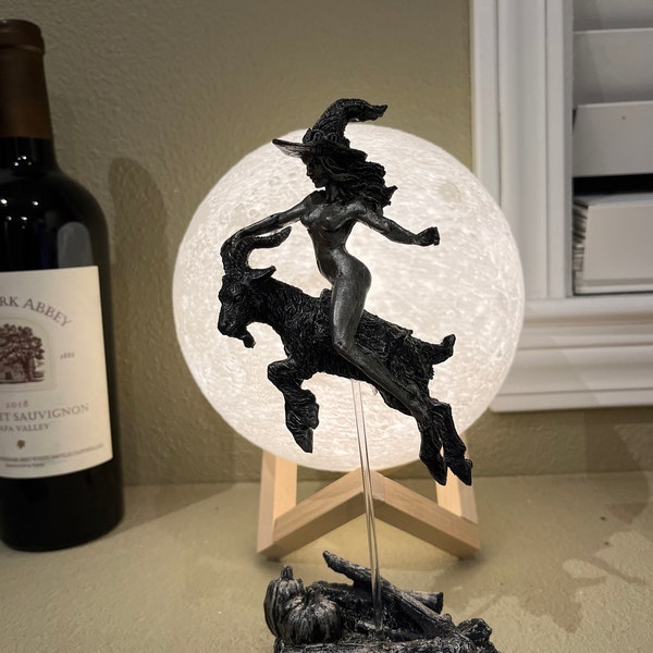 Witch’s Sabbath: Goat Rider Statue, Hand Painted Resin Sculpture ...