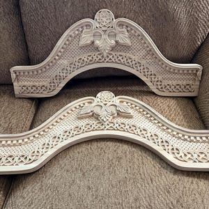 Elegant Slim-base Arch Wooden Appliqué Carved Swirl Embellishments, 1pc ...