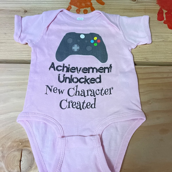 Baby Bodysuit, Video Game Bodysuit, Gamer Outfit, Achievement Unlocked ...