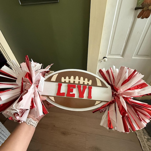 Pom Pom Sign Custom Cheer Stick - Game Day Signs - Custom Acrylic Cheer ...