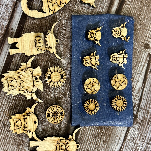 Highland Cow Earrings SVG Cut File, Highland Cow Earrings Laser File ...