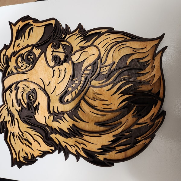 3D Australian Shepherd Mandala SVG File,3d Layered Dog,multilayer Svg ...