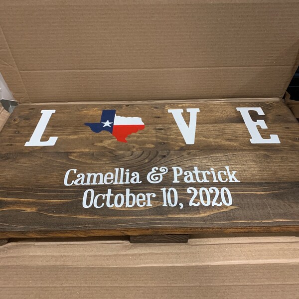Personalized Texas Flag Love Sign- Recycled Pallet Home Decor ...