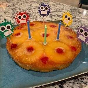 Quarantine Birthday Cupcake Toppers Germ Food Picks Face | Etsy