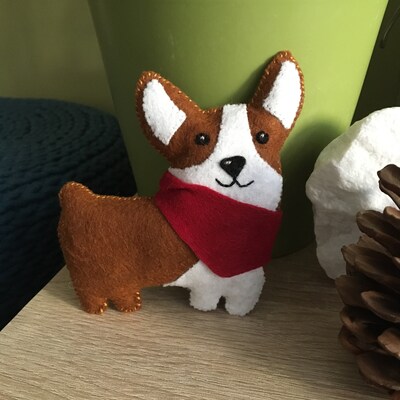 Felt Corgi Plush PDF Template Pattern Dog Ornament Toy Sewing Pattern ...
