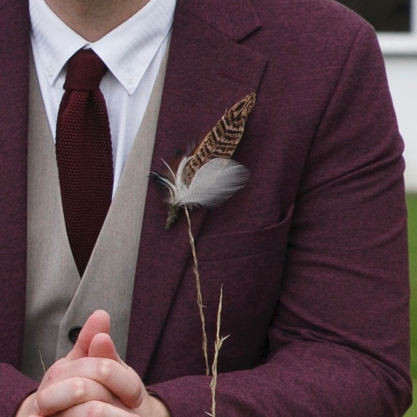 Pheasant Feather Brooch, Hat Lapel Pin, Wedding Buttonhole, Country ...