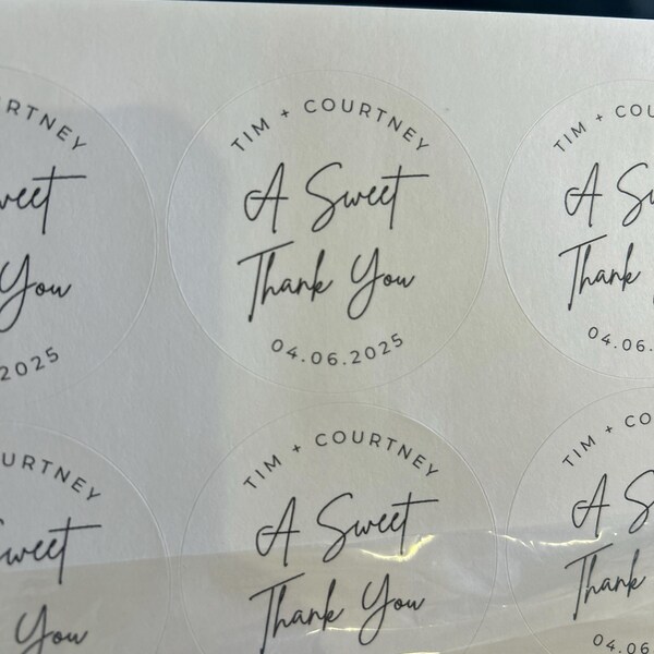 Cursive Newlywed Blend | 2 Inch Round Matte Stickers | Wedding Favor ...