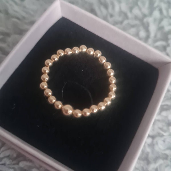 14k Gold Swarovski Jet AB Crystal Stretch Ring, 14k Gold Filled ...