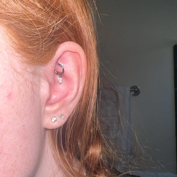 18G/16G Titanium Dangle Huggie Hoop, Cartilage/conch/helix Hoop Earring ...