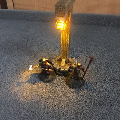 Wooden Lamp Post / Lantern Post on Stone Base for Dungeons and Dragons ...