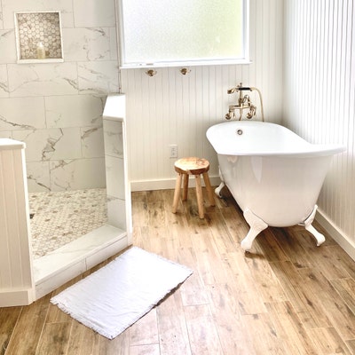 Handmade Linen Rug Rustic Linen Double-layered Rug Pure Linen Bath ...