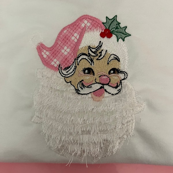 Christmas Santa Claus Fringed Fluffy Beard and Gingham Santa Hat ...