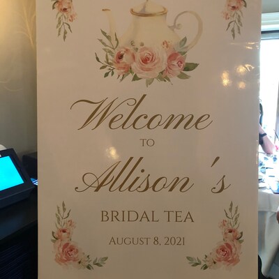 Bridal Shower Tea Party Welcome Sign, Printable Bridal Shower Sign ...