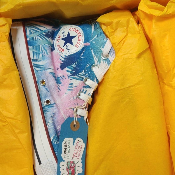 Custom Printed Converse Style Canvas Medium/high Top Trainers Shoes ...