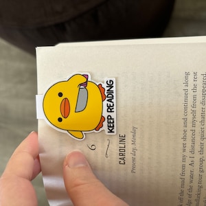 Chick Duck With Knife Magnetic Bookmark, Duck Meme Bookmarks, Handmade ...