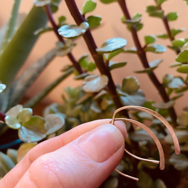 Small Threader 14 K Gold Filled / Hematite Gemstone Earrings / Hammered ...