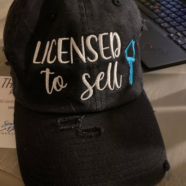 Licensed to Sell Hat | Distressed Baseball Cap OR Ponytail Hat | Real ...