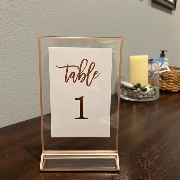 PRINTED Premium GOLD Foil Wedding Table Numbers, 4x6 Calligraphy Foil ...