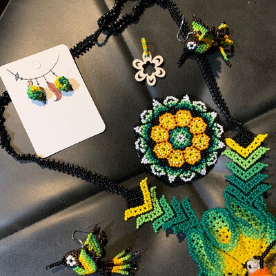 Beaded Necklace, Hummingbird Necklace, Collar Colibri, Collar En ...