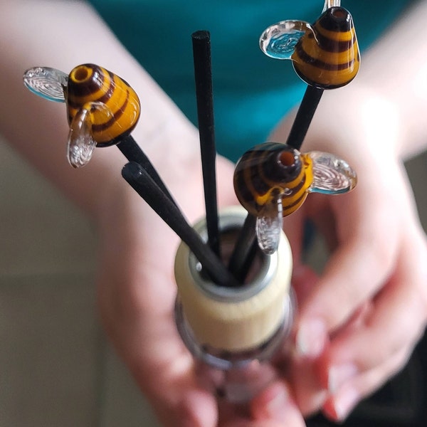 Bumble Bee Lampwork Beads - Bee Beads - Lampwork Beads - Jewellery ...