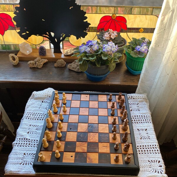 Ton of Worm Holes Chess Set in Reclaimed Wormy Chestnut Barn Wood Sku ...