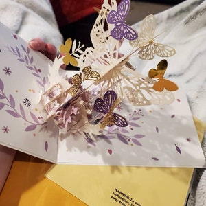 A02-3D Pop up Butterfly Greeting Card Elegant and Unique Birthday or ...