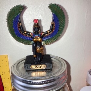 Vintage Isis Mini Statue Small Hand-painted Ancient Egyptian - Etsy