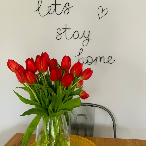 Handmade Wire Heart Wall Sign. Wire Art, Wire Words, Bedroom, Scandi ...