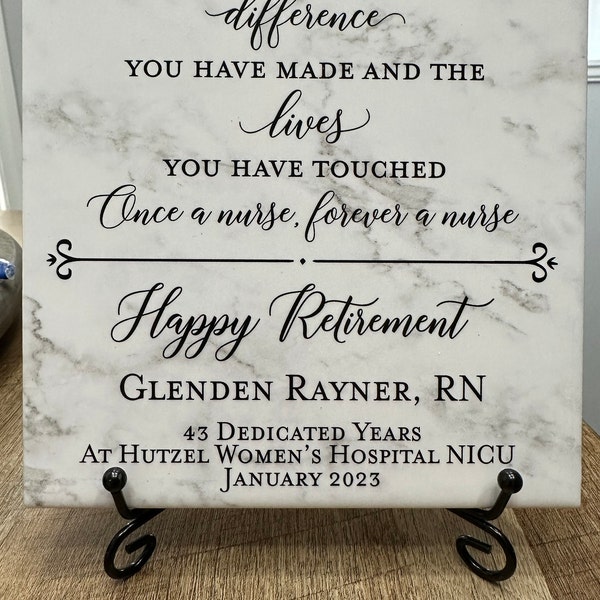 Forever A Nurse Retirement Tile Plaque Gift for RN, Cna, Lpn, Aprn ...