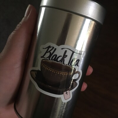 Black Tea Vinyl Sticker - Etsy