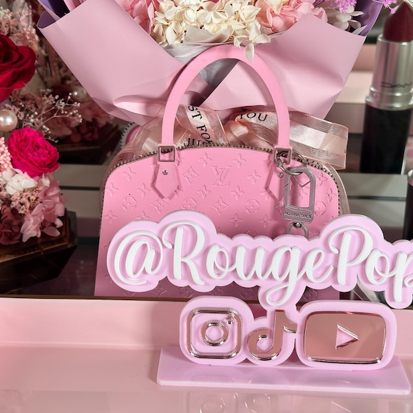 Social Media Acrylic Sign | Watermark Acrylic Charm | Influencer ...