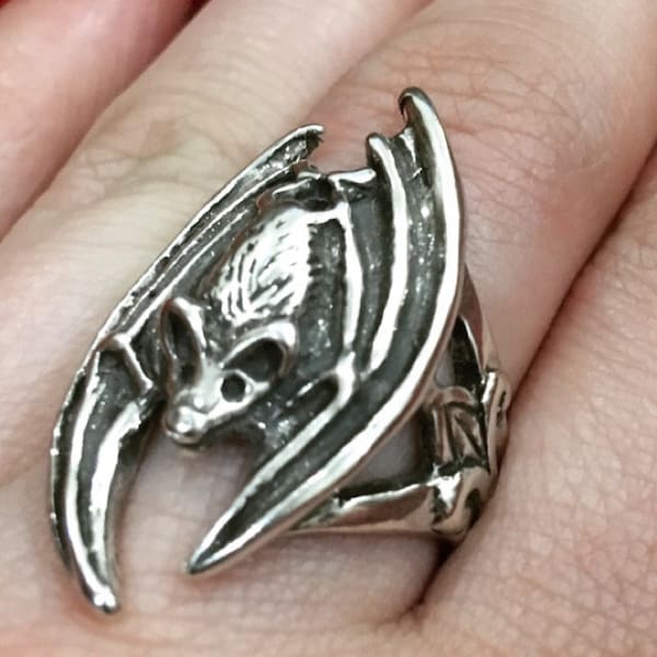 Gothic Bat Ring - Sterling Silver - Medieval Renaissance Jewlery - Etsy