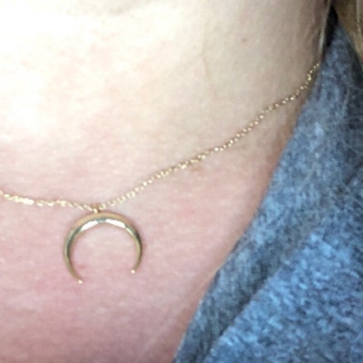 Crescent Moon Necklace Collarbone Necklace Whimsigoth Pendant ...