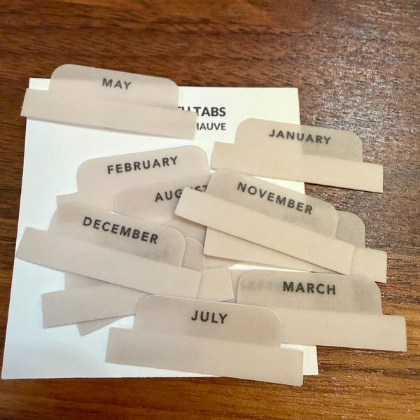 MINI MONTH TAB Stickers | Frosted Vellum | Divider Tab Labels | Clear ...