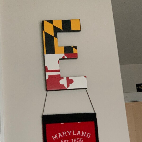 Personalized Maryland Flag Letter Sign - Etsy