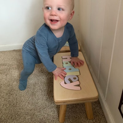 Personalized Wooden Puzzle Step Stool - Etsy