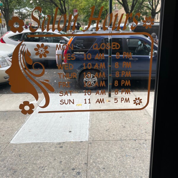 Store Hours Decal, Customized With Your Business Hours | Custom ...
