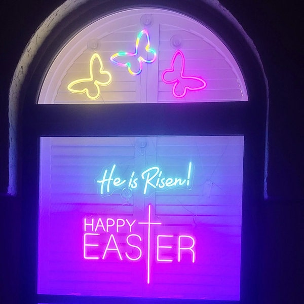 Happy Easter Neon Sign, Easter Gifts, Easter Decor, Easter Decor ...