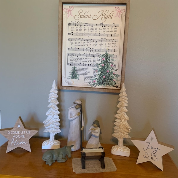 Nativity Manger /cradle for Willow Tree Nativity Wood Manger for Willow ...