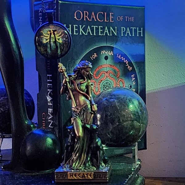 Hekate Goddess Wheel Symbol With Moon Phases Pendant Necklace Box ...