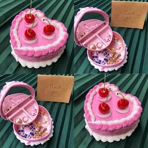 Fake Cake Jewelry Box With Mirror Vintage Cherry Decor the Betty - Etsy