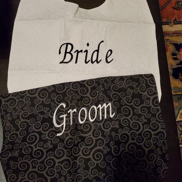Wedding Reception Bibs for the Bride and Groom - Etsy