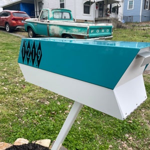 Astro Atomic Diamond DECAL Mailbox Address Numbers Retro Mid | Etsy