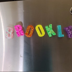 Personalized NAME Resin Letter Magnets customizable Glitter Letters ...