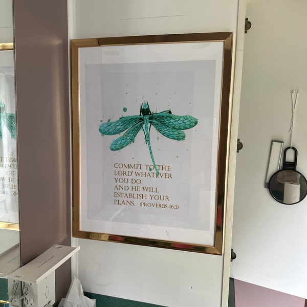 Bible Verse Dragonfly Wall Art, Printable, Bible Verse Print, Proverbs ...
