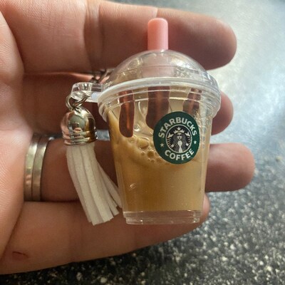 Mini Coffee Keychain //inspired Drink Keychain// Pink Drink Key Chain ...